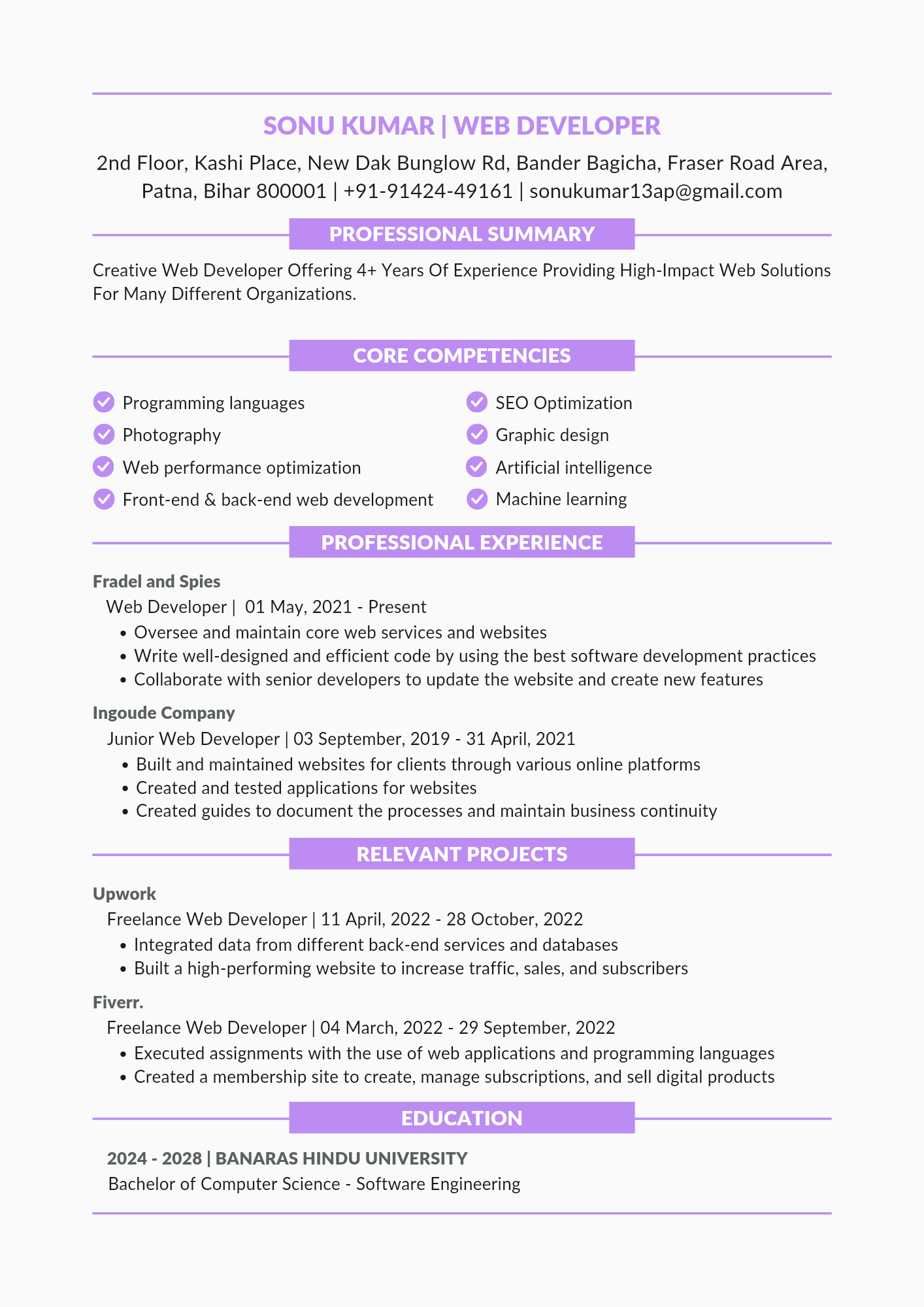 Sonu Kumar | Personal Portfolio